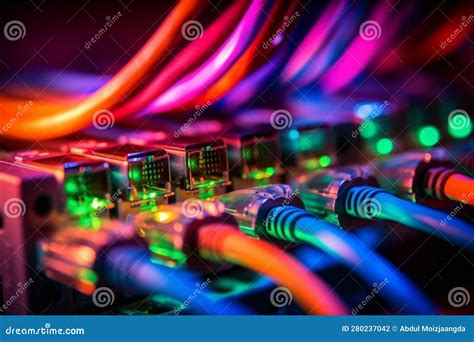 A Network Of Connected Ethernet Cables Powering Data Centers Stock Illustration Illustration