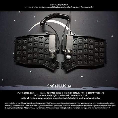 New Sofle Plus By Xcmkb Split Keyboard Pimoroni Trackball Horizontal Wheel Knob Computers