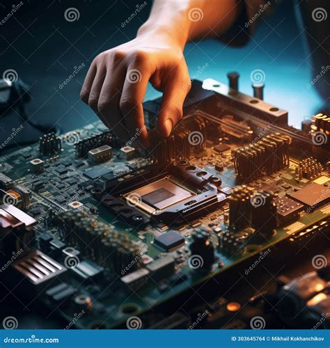 installing central processor unit into motherboard stock illustration