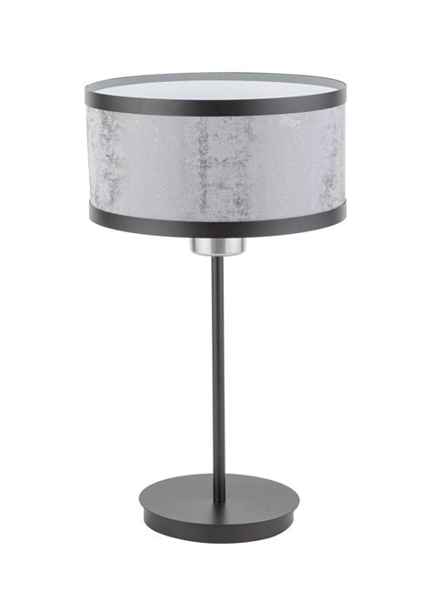 Nocna Lampa sypialniana Opera na szafkę szara srebrna Sigma Sklep