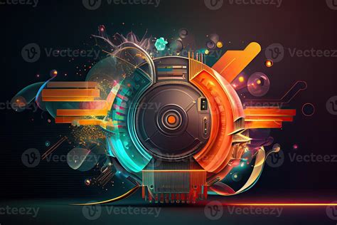 Technology Background Blue Glow Light Abstract Digital Graphic Design Wallpaper CPU Or GPU