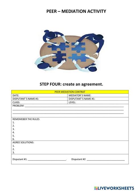 Free Peer Mediation Worksheet Download Free Peer Mediation Worksheet