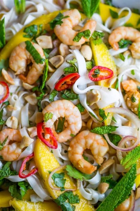 Mango And Shrimp Thai Noodle Salad A Saucy Kitchen