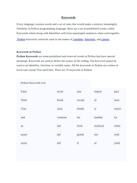 Unit 01keywordsidentifiers 1 Pdf