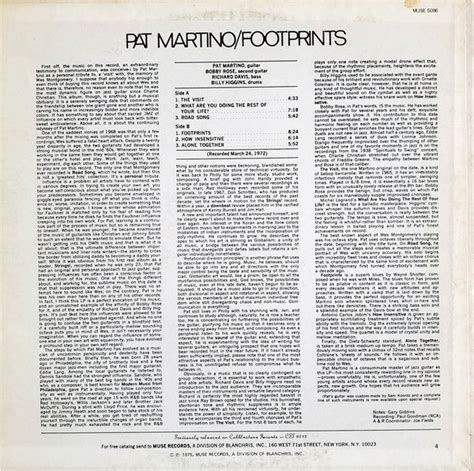 Footprints By Pat Martino Record Selector
