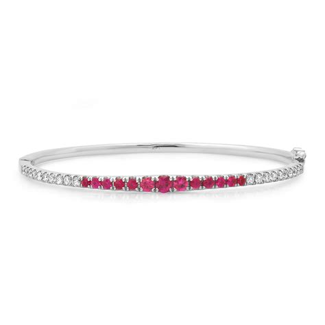 Ruby Love Diamond Bangle Bracelet Milestones By Ashleigh Bergman