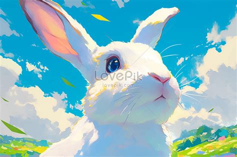 시골의 귀여운 토끼 일러스트 무료 다운로드 Lovepik