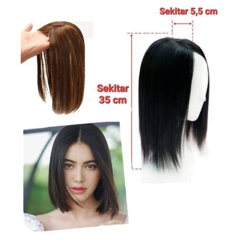 Jual WIG TOUPEE 3D PENUTUP BOTAK PONI PANJANG PENEBAL RAMBUT PENUTUP
