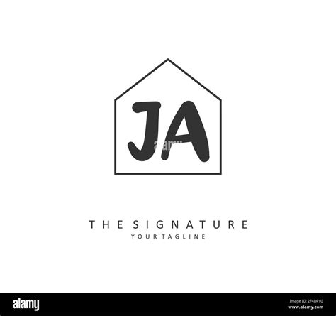 J A JA Initial Letter Handwriting And Signature Logo A Concept
