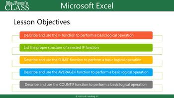 Unit 05 Microsoft Excel Conditional Formulas PPT By Mrfordsclass