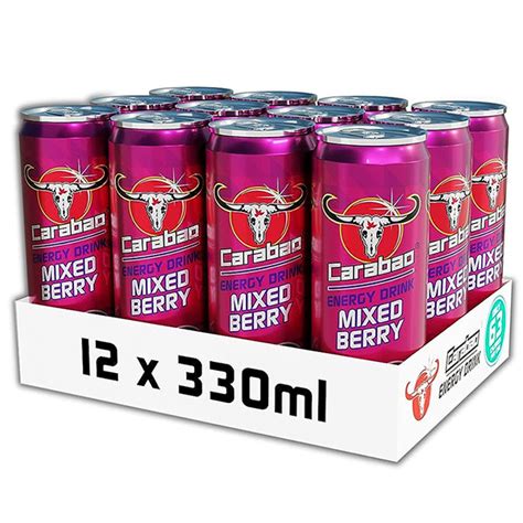Энергетический напиток Carabao Mixed Berry Ягодный микс 0,33 литра, ж/б ...