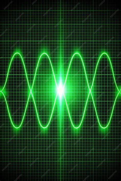 Premium Photo Sine Wave On The Oscilloscope On Black Background With Grid