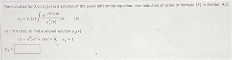 solved the indicated function y1 x ﻿is a solution of the