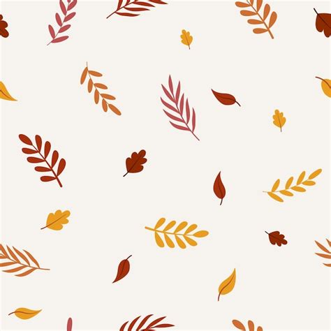 Premium Vector Seamless Autumn Pattern With Branches And Leaves