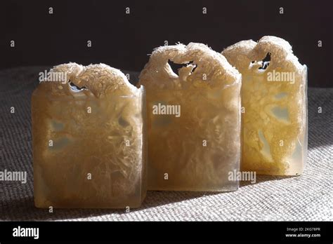 Soap With Loofah Sponge Inside Glycerin Soaps With Natural Scrub Stock