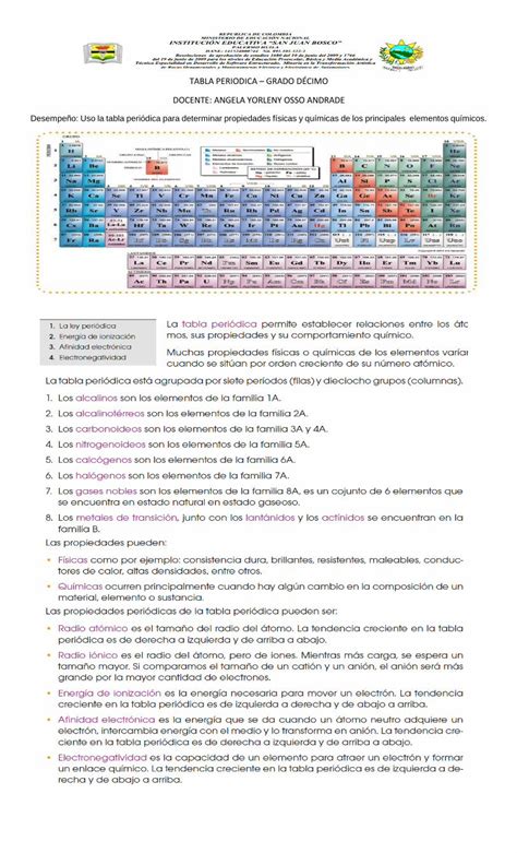 PDF TABLA PERIODICA GRADO DÉCIMO DOCENTE ANGELA DOKUMEN TIPS