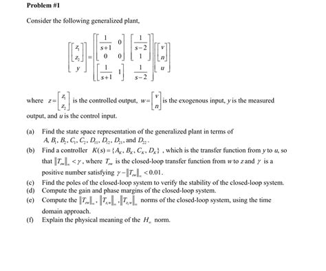Solved Problem 1consider The Following Generalized