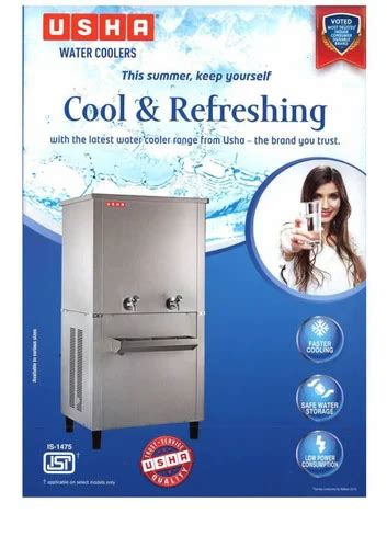 Stailness Steel Usha Water Cooler 80 Ltr Cooling Capacity 50 Lhr At