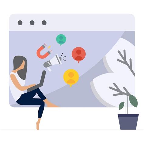 Premium Vector A Woman Sits In Front Of A Screen That Saysideason It