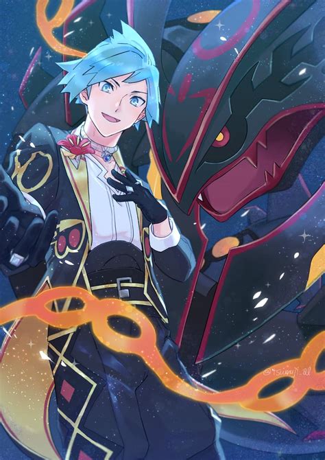 Steven Stone Rayquaza And Mega Rayquaza Pokemon And 2 More Drawn By