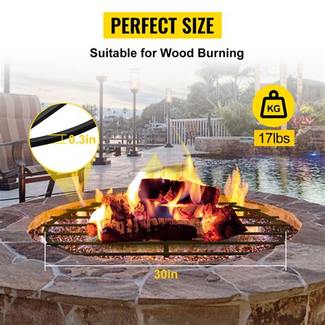 Vevor Fire Pit Grate Heavy Duty Iron Round Firewood Grate Round Wood Fire Pit Grate 30