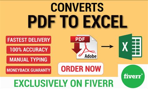 do converts pdf to excel manually by top arts fiverr