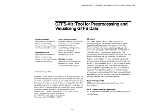 Pdf Gtfs Viz Tool For Preprocessing And Visualizing Gtfs Data