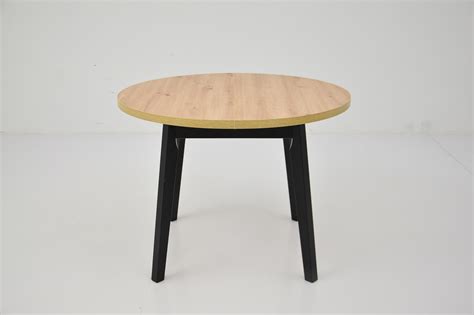 Okrągły stół rozkładany OL L x cm Czarny Blat Artisan