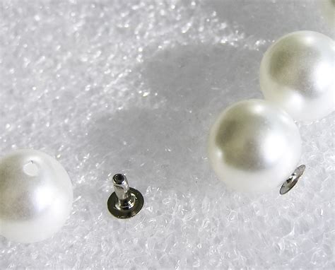 Decorative Rivets Smooth Round White Pearl Single Cap Rivet 10x10mm Jasz It Up Leather Accents
