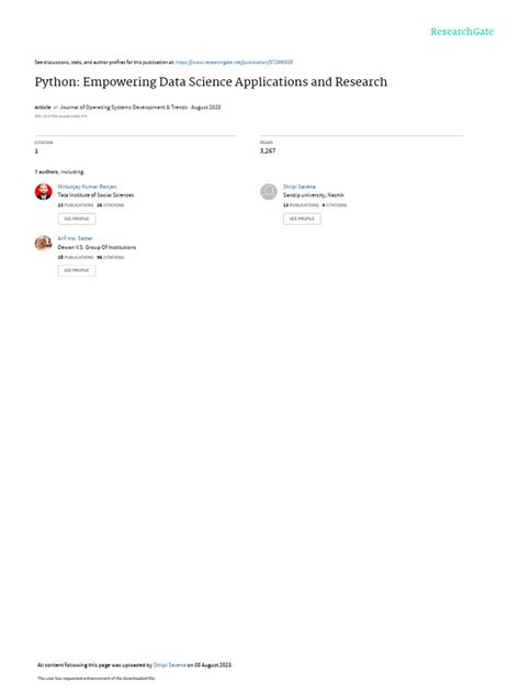 Python For Data Science Applications Pdf Data Science Computer