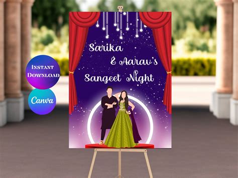 Sangeet Welcome Sign Sangeet Sign Jaggo Digital Sign Jago Night Sangeet