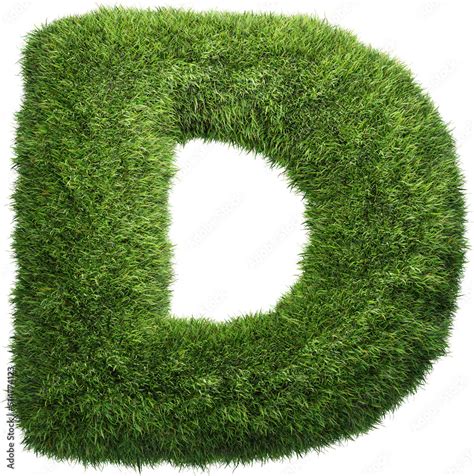 Grass Letter D Isolated On White Background Stock Illustration Adobe