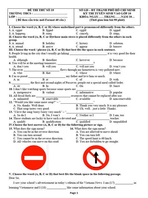 Hot 80 De Tuyen Sinh 10 Theo Form Ha Noi Hcm Va Cac Tinh 2024