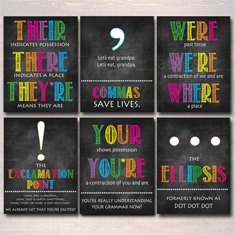 English Grammar Classroom Posters Tidylady Printables Worksheets