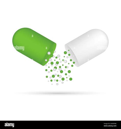Capsule Pill Small Balls Pouring From An Open Medical Capsule Vector Stock Illustration Stock