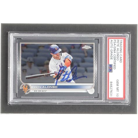 Pete Alonso Signed 2022 Topps Chrome 209 Psa Pristine Auction
