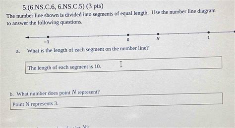 56nsc6 6nsc5 3 Pts The Number Line Shown Is Divided Into