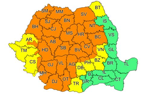 Avertizare Meteo De Vreme Rea Cod Galben și Portocaliu De Disconfort