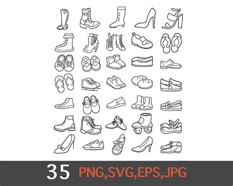 35 Shoes Svg Bundle Shoes Png Women Shoes Svg Clipart Etsy