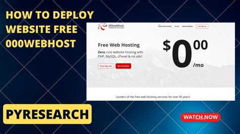 Pyresearch On Linkedin How To Deploy Website On 000webhost Free