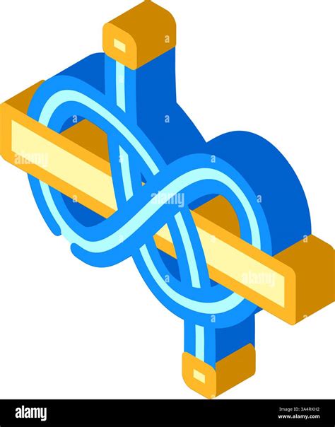 Constrictor Nautical Knot Isometric Icon Vector Illustration Stock