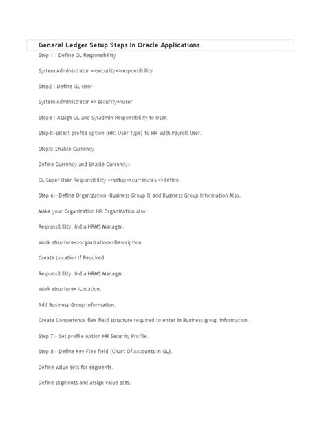 Docslide Us General Ledger Setup Steps In Oracle Applications Pdf