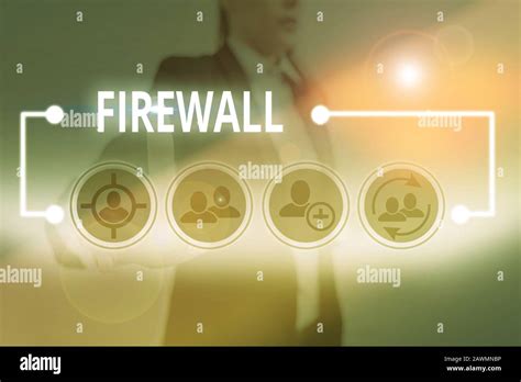 Writing Note Showing Firewall Business Concept For Protect Network Or