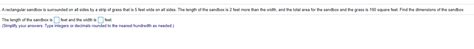 solved a rectangular sandbox is surrounded on all sides by a