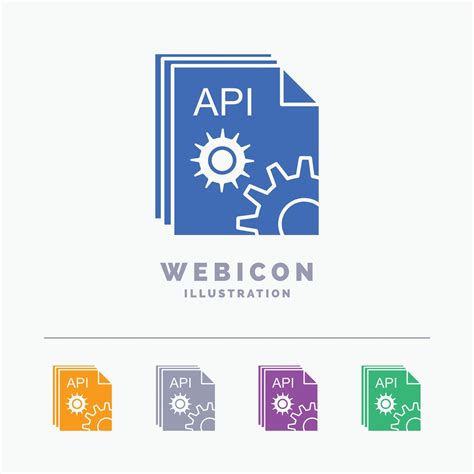 Api App Coding Developer Software 5 Color Glyph Web Icon Template