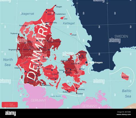 Jutland Peninsula Physical Map