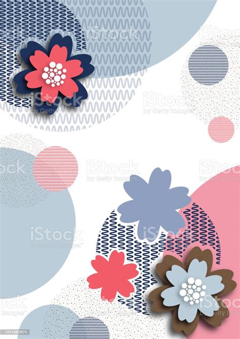 흰색 배경에 색기하학적 모양 선과 꽃 파스텔 색조 엽서 표지 배너 광고에 대한 디자인 동부 요소입니다 갈색에 대한 스톡 벡터 아트 및 기타 이미지 Istock