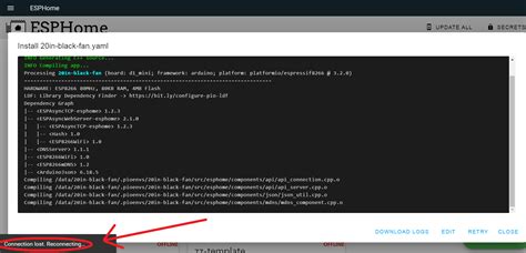 Compiling A File In Esphome Causes Home Assistant To Reboot Esphome Home Assistant Community