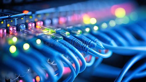 Illuminated Data Server Rack Neon Lights Showcasing Modern Technology