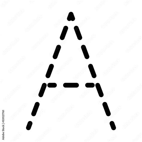 Tracing Alphabet Letter A Prewriting Dotted Line Element For